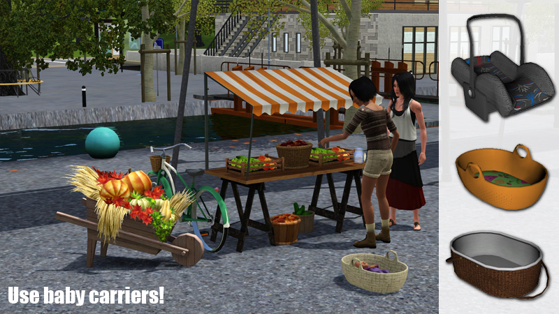 Around the Sims 3 | Custom Content Downloads| Objects | Kids | Baby Carrier